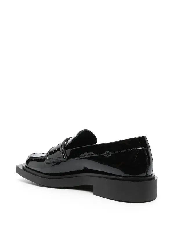 3JUIN Viola Patent Leather Loafers - Black