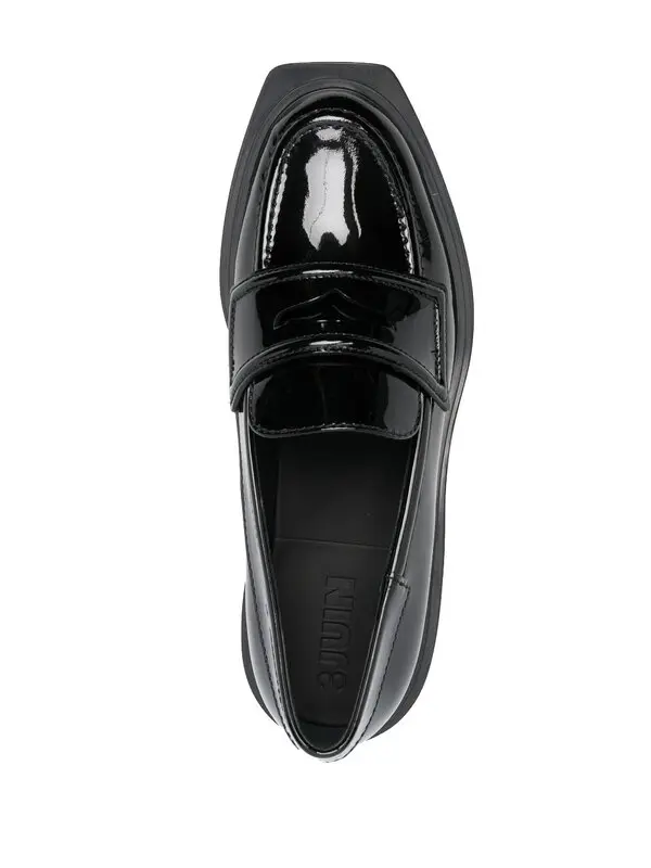 3JUIN Viola Patent Leather Loafers - Black
