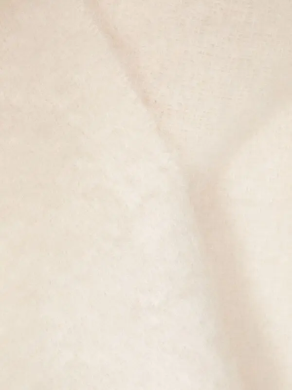 JIL SANDER Logo-patch Chunky-knit Scarf - White