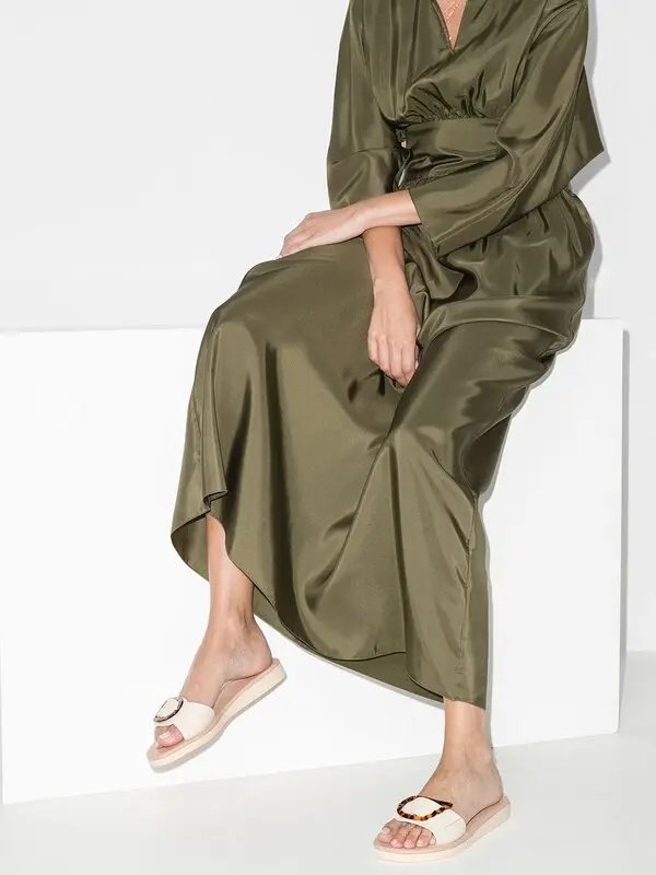 ANCIENT GREEK SANDALS Aglaia Leather Slides - Neutrals