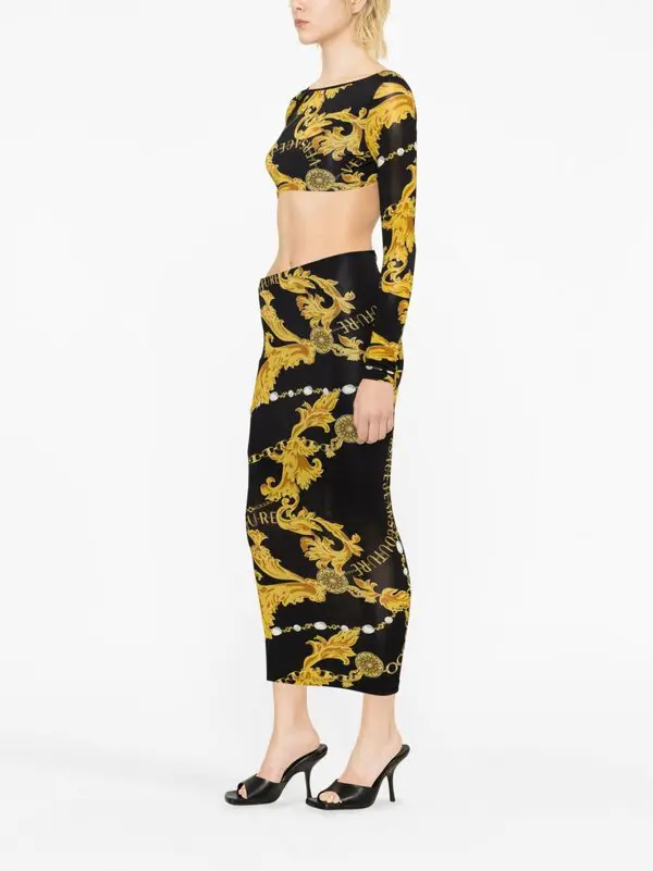 Versace Chain Couture-print Cut-out Dress