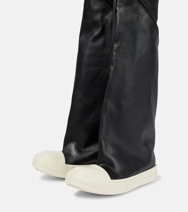 Rick Owens Oblique Over-the-knee Leather Boots - Black