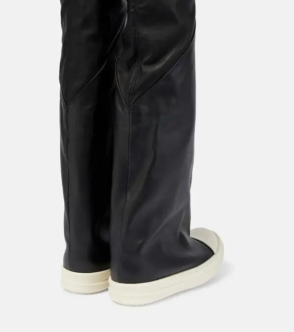 Rick Owens Oblique Over-the-knee Leather Boots