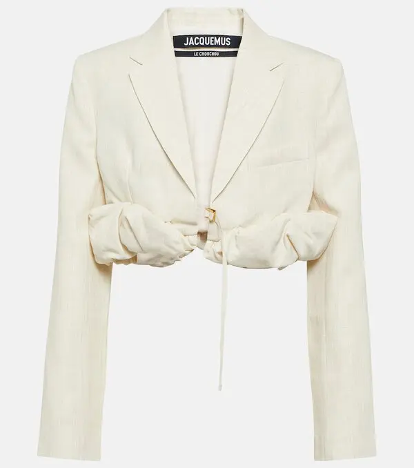 Jacquemus La Croissant Linen-blend Jacket - Black