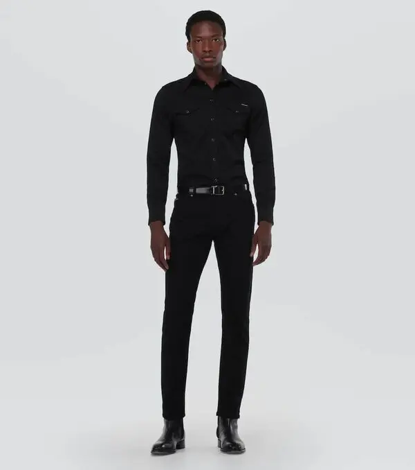Dolce & Gabbana Embroidered Cotton-blend Shirt - Black