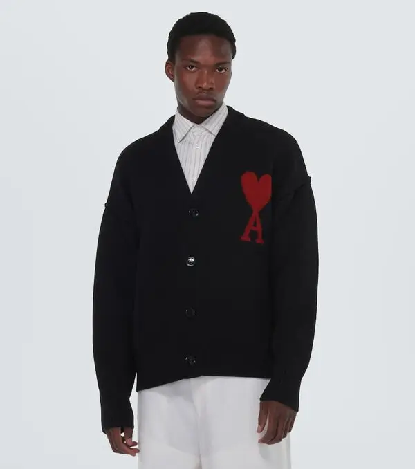 Ami De Cœur Virgin Wool Cardigan - Black