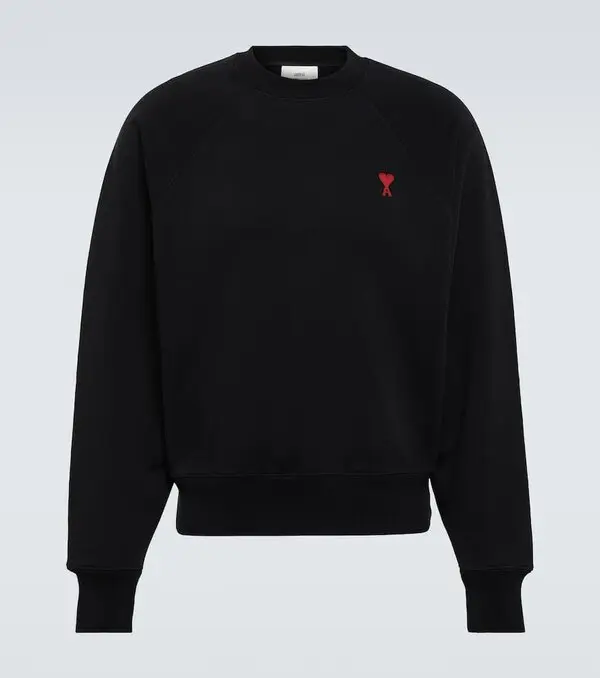 AMI Paris De Cœur Cotton Jersey Sweatshirt - Black