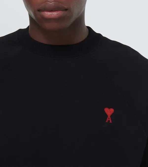 AMI Paris De Cœur Cotton Jersey Sweatshirt - Black