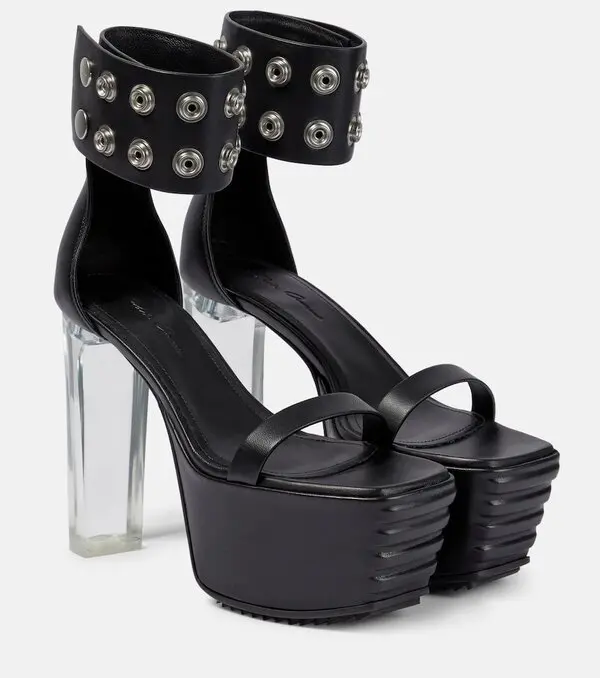 Rick Owens Minimal Grill Platform Sandals - Black