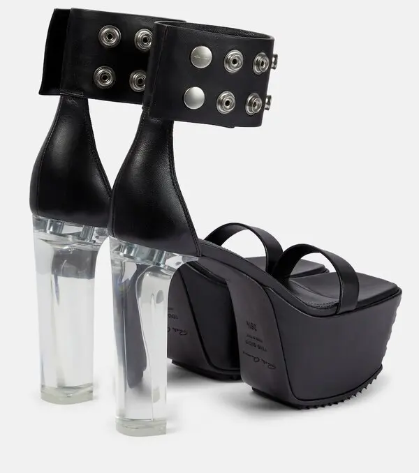 Rick Owens Minimal Grill Platform Sandals - Black