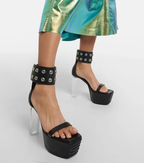 Rick Owens Minimal Grill Platform Sandals - Black