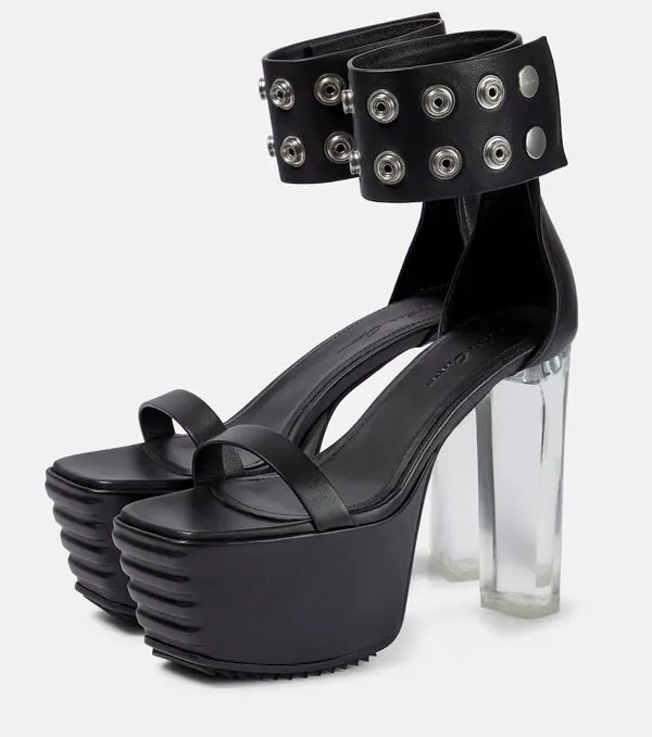 Rick Owens Minimal Grill Platform Sandals - Black