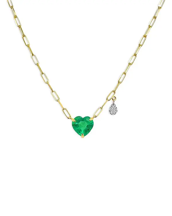 Meira T 14k White And Yellow Gold Emerald And Diamond Necklace - Green/gold