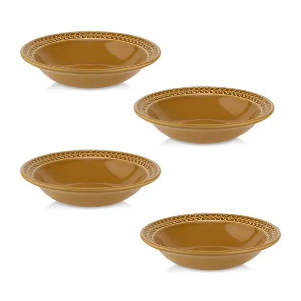 PORTMEIRION Botanic Garden Harmony Deep Pasta Bowls, Set Of 4 - Amber