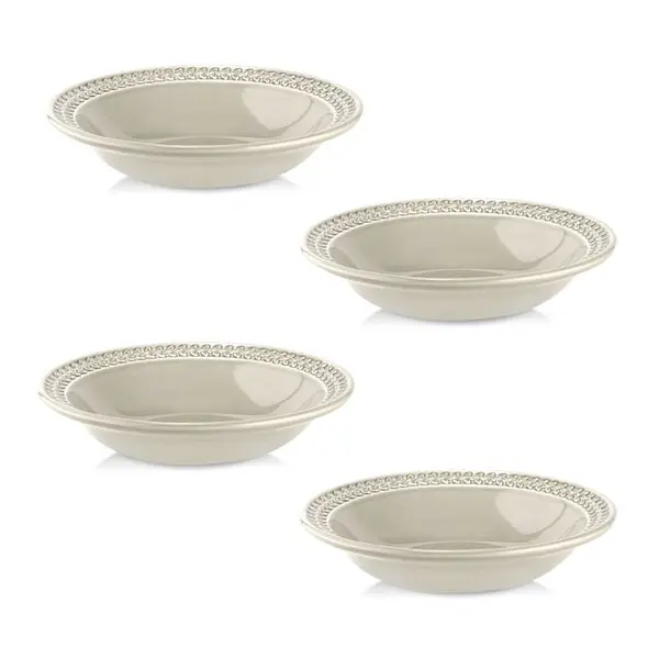PORTMEIRION Botanic Garden Harmony Deep Pasta Bowls, Set Of 4 - Stone