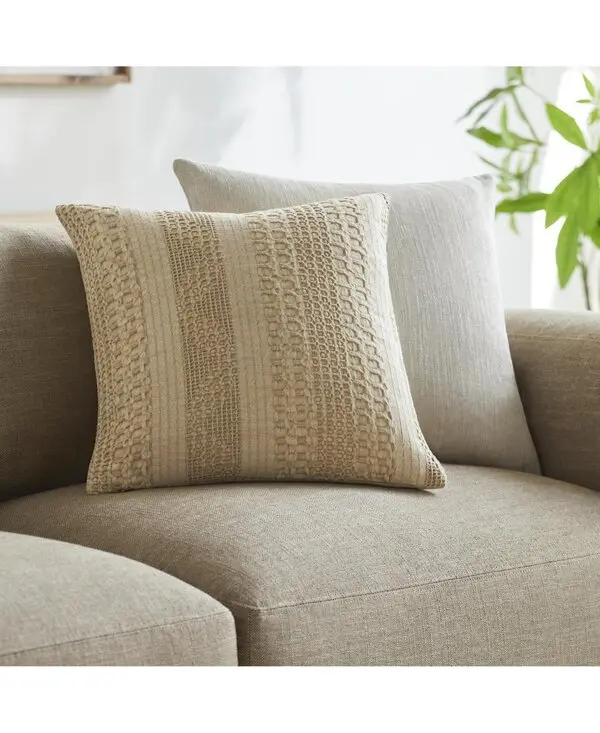 Livabliss Washed Waffle Decorative Pillow, 18l X 18w