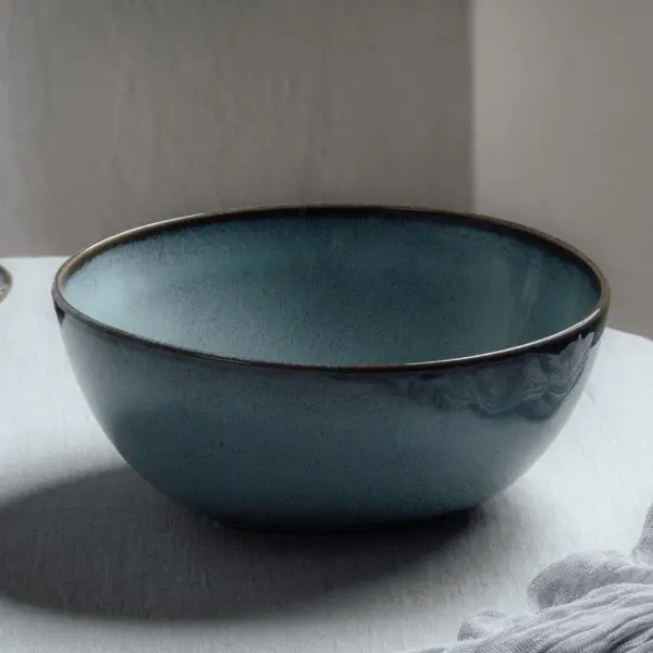 VILLEROY & BOCH Lave Gris Serving Bowl - Blue/green