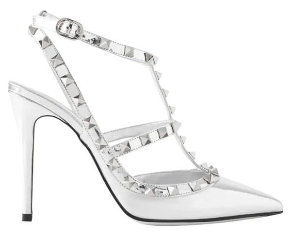 Valentino Garavani Rockstud 100 Mirrored-leather Pumps