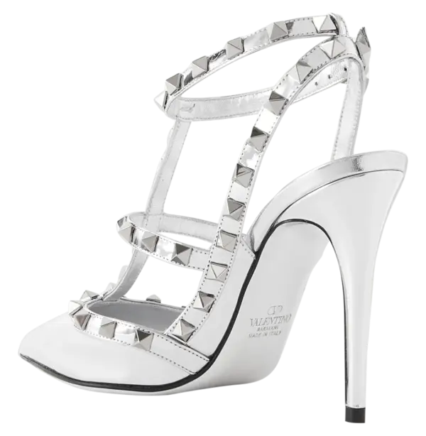 Valentino Garavani Rockstud 100 Mirrored-leather Pumps