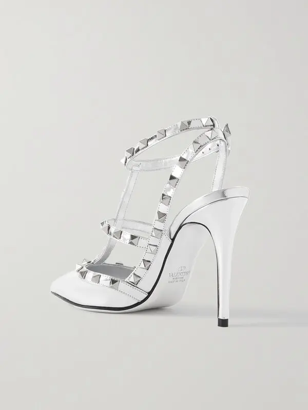 Valentino Garavani Rockstud 100 Mirrored-leather Pumps