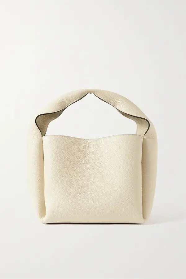 TOTEME Bucket Textured-leather Tote - Off-white