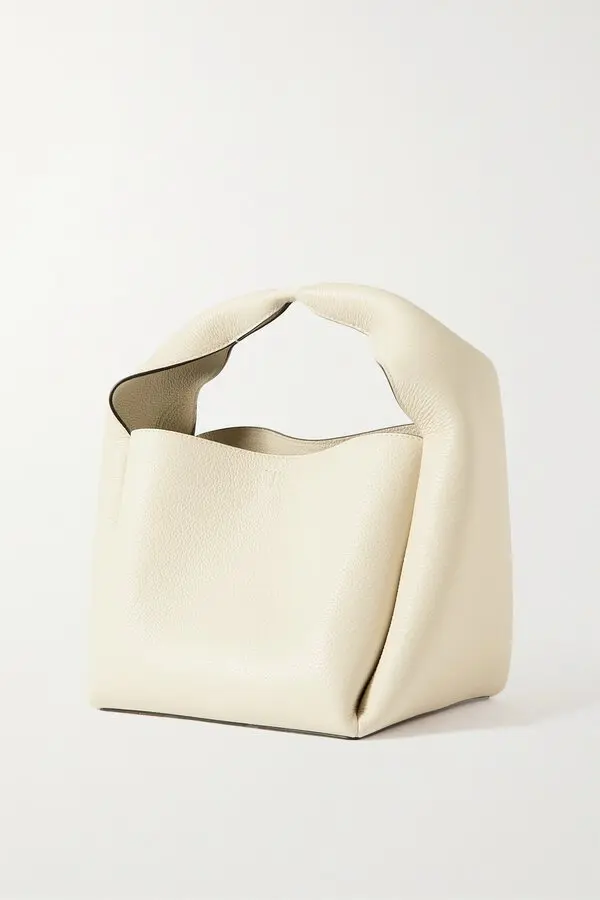 TOTEME Bucket Textured-leather Tote - Off-white
