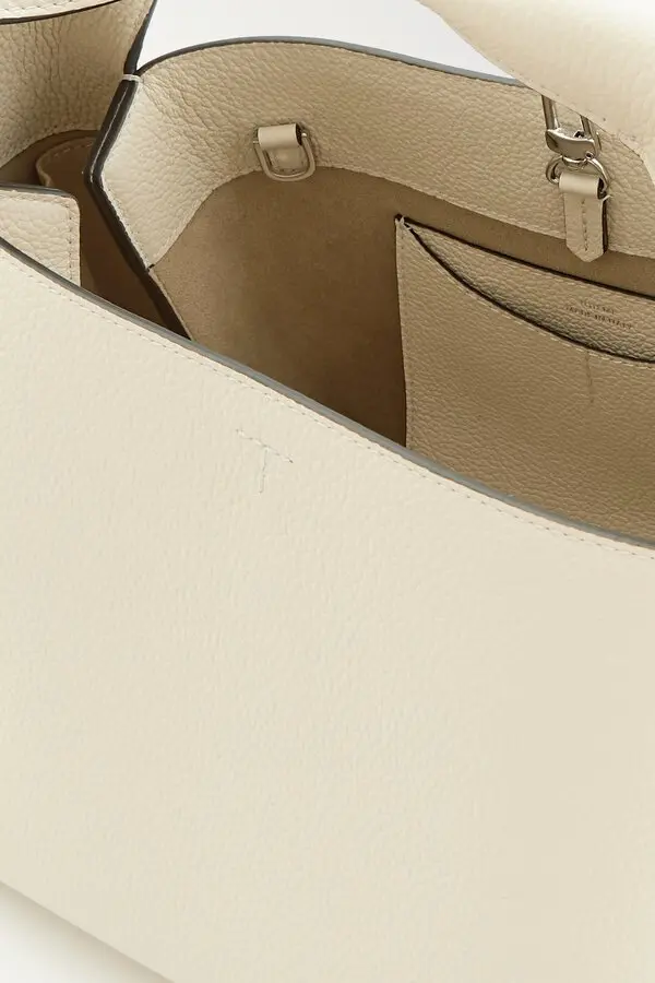 TOTEME Bucket Textured-leather Tote - Off-white