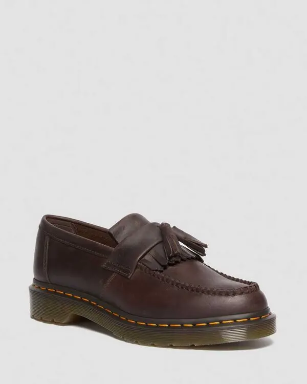 Dr. Martens Adrian Crazy Horse Leather Loafers - Brown | Editorialist