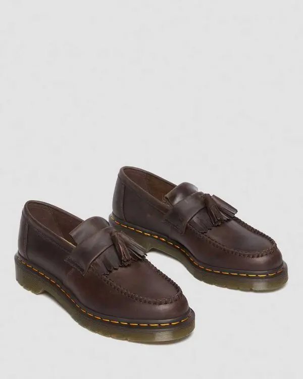 Dr. Martens Adrian Crazy Horse Leather Loafers - Brown