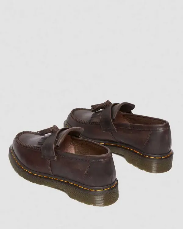 Dr. Martens Adrian Crazy Horse Leather Loafers - Brown