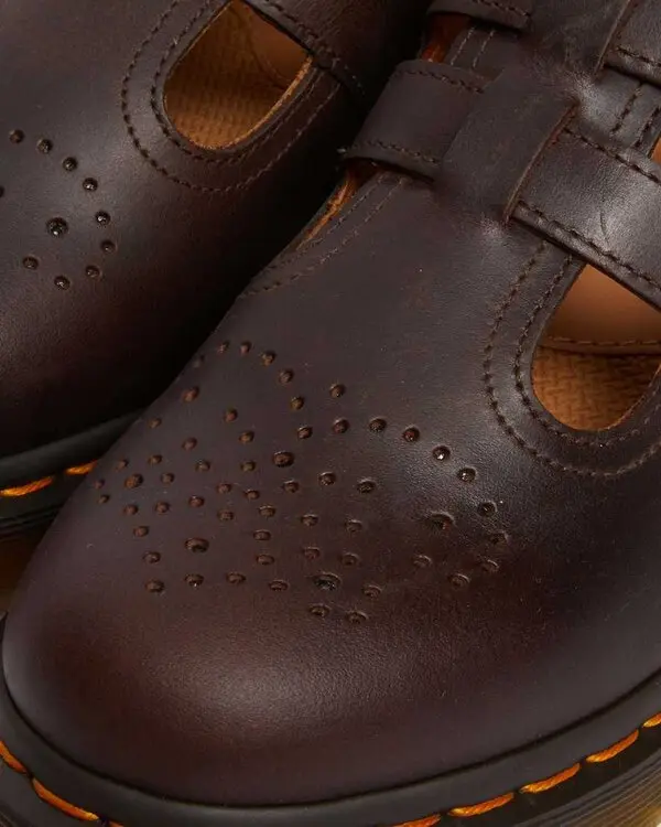 Dr. Martens 8065 Crazy Horse Leather Mary Jane Shoes - Brown