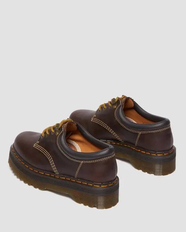 Dr. Martens 8053 Crazy Horse Leather Platform Shoes - Brown