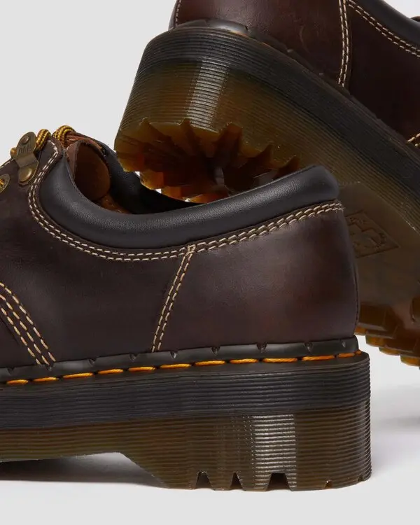 Dr. Martens 8053 Crazy Horse Leather Platform Shoes - Brown
