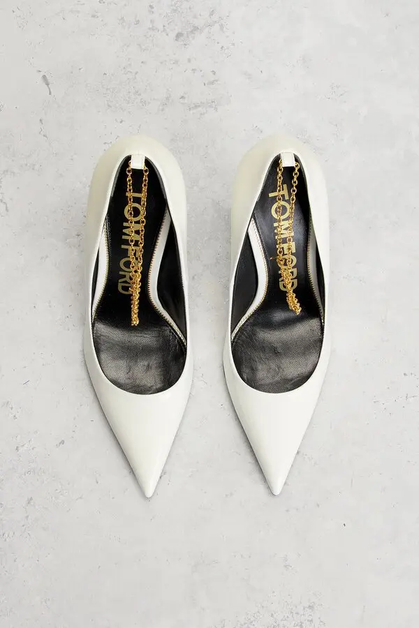 TOM FORD Patent Leather Chain Pump 105