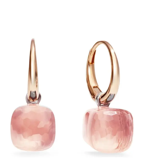 Pomellato Rose Gold And Rose Quartz Nudo Earrings - Pink