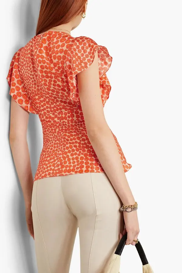 Stella McCartney Floral-print Silk-habotai Top