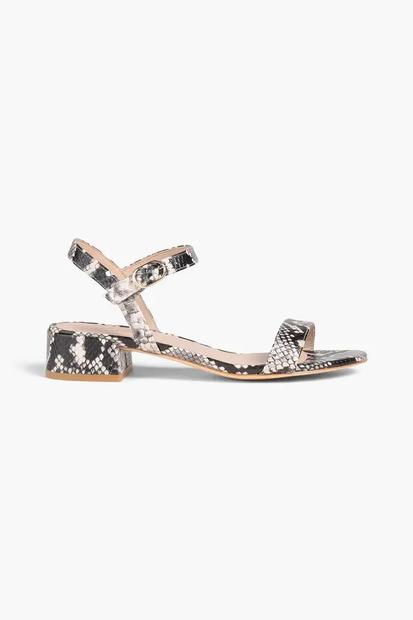 STUART WEITZMAN Dancer 35 Snake-effect Leather Sandals - Animal Print