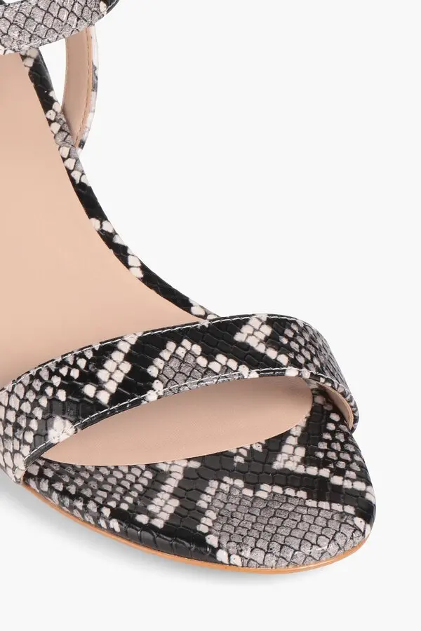 STUART WEITZMAN Dancer 35 Snake-effect Leather Sandals