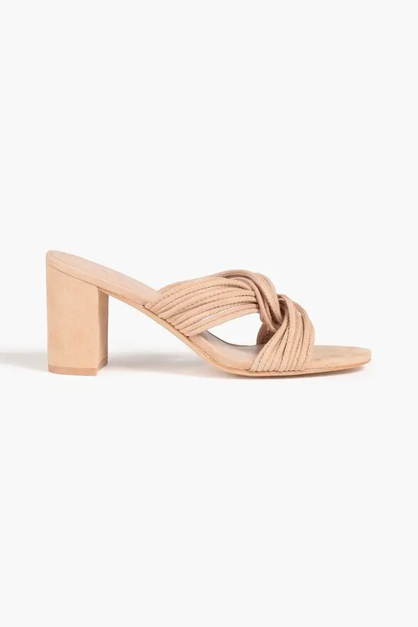 STUART WEITZMAN Twist Block 75 Suede Mules