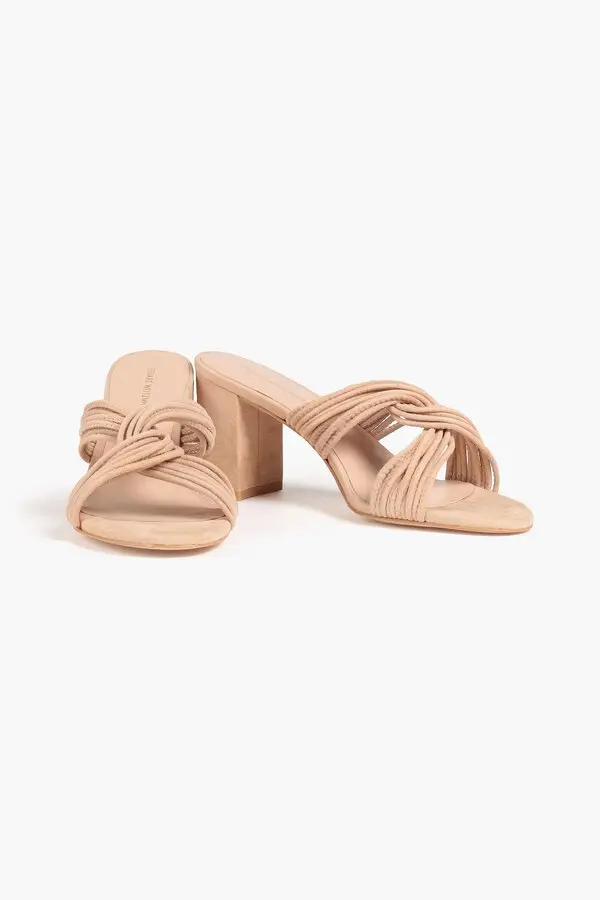 STUART WEITZMAN Twist Block 75 Suede Mules