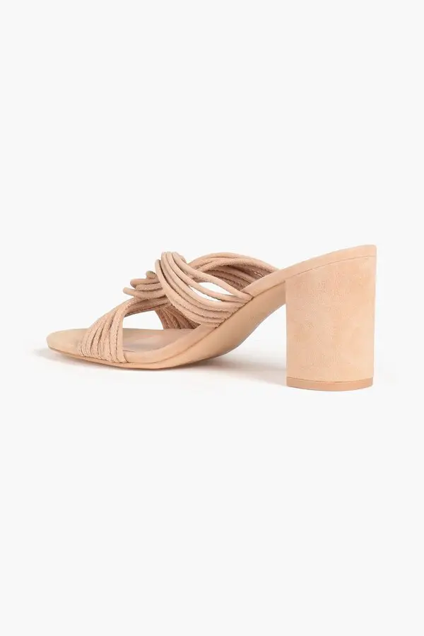 STUART WEITZMAN Twist Block 75 Suede Mules