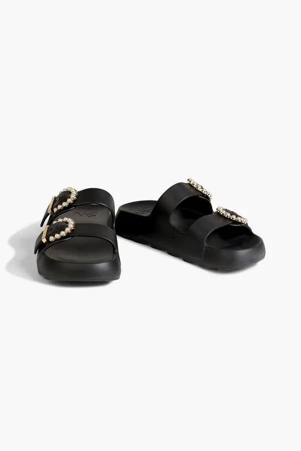 STUART WEITZMAN Eva Faux Pearl Embellished Rubber Slides