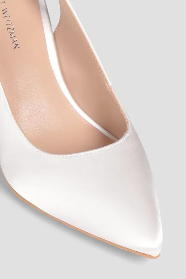STUART WEITZMAN Dancer 75 Satin Slingback Pumps