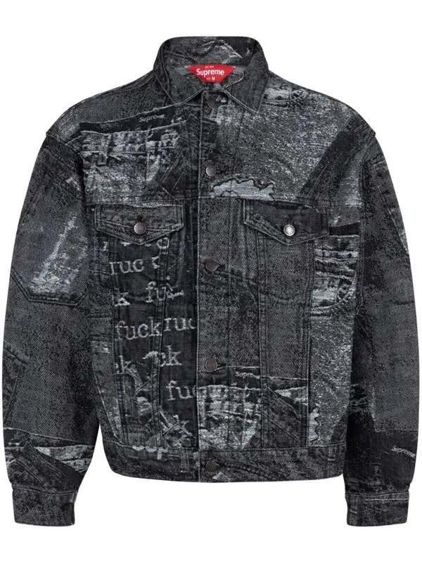 Supreme Archive Denim Trucker Jacket - Black | Editorialist