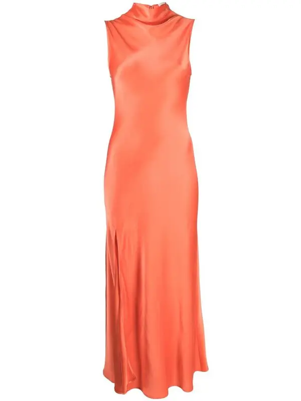 Lapointe Draped Satin Maxi Dress