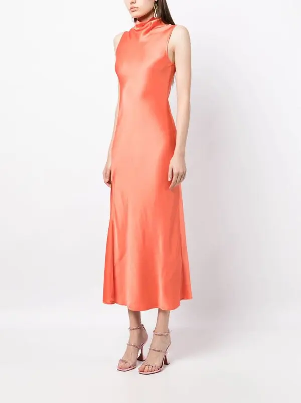 Lapointe Draped Satin Maxi Dress