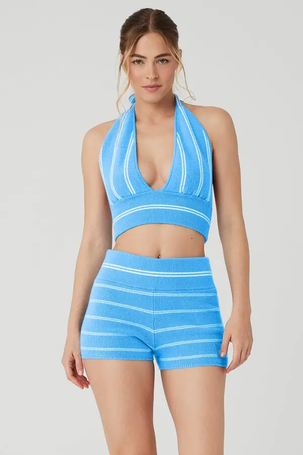Alo Yoga Cashmere Mini Stripe Halter Tank Top