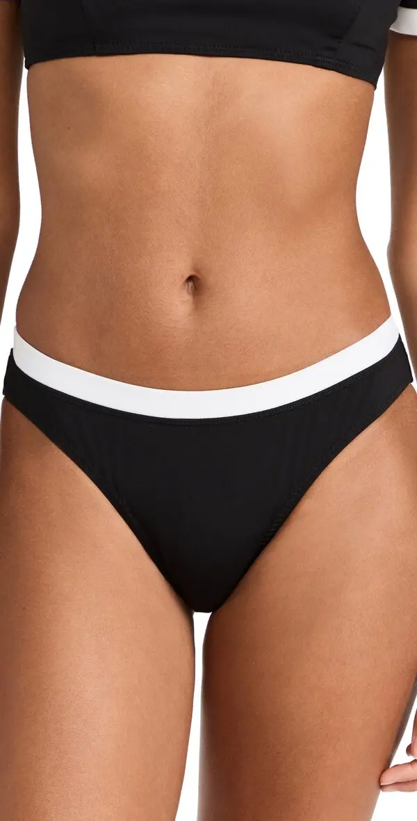 Staud Gemma Bikini Bottoms - Black/white