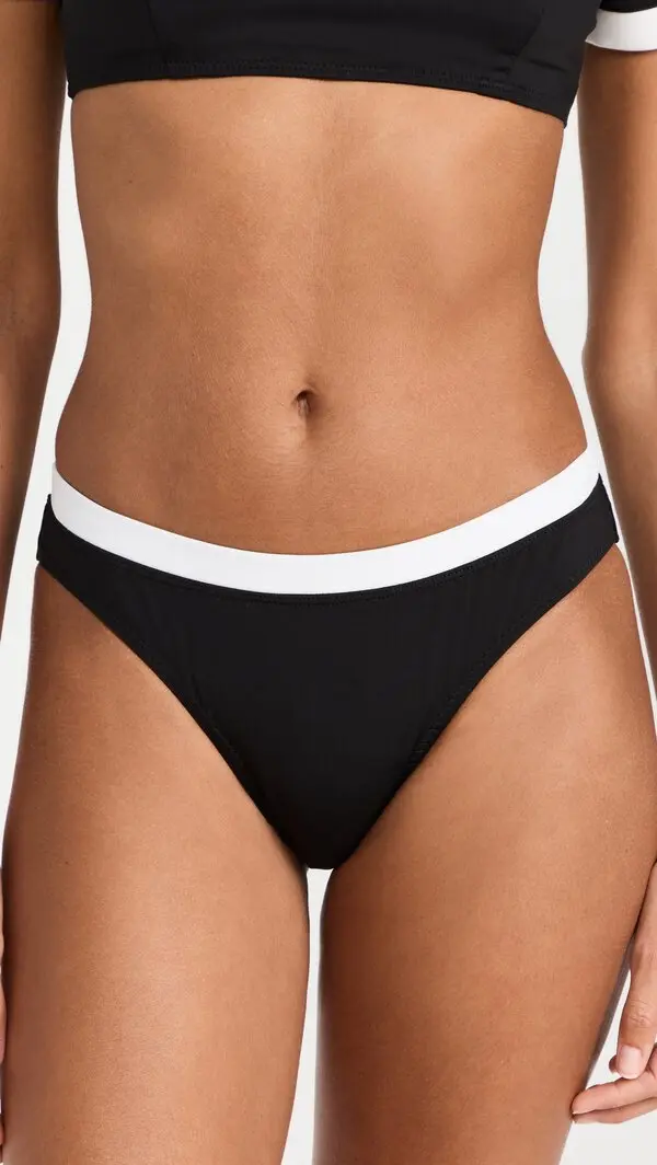 Staud Gemma Bikini Bottoms - Black/white