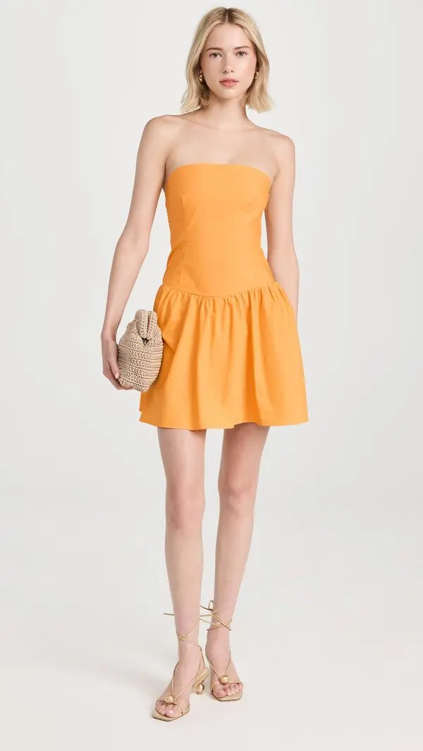 susana monaco cotton tube flared dress Susana Monaco Poplin Tube Flared Mini Dress